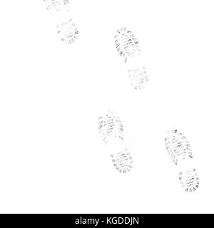 Black Boot Prints Isolated on White Background Stock Photo - Alamy