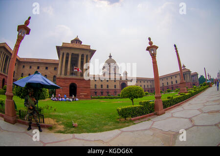 Government palace of Rashtrapati Bhavan and Jaipur Column Stock Photo ...