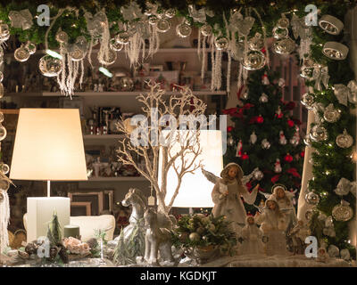 Weilheim, Germany - November 26, 2015: European Christmas shop window ...