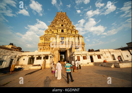 India: Visitors at Virupaksha Temple, Hampi, Karnataka State. The ...