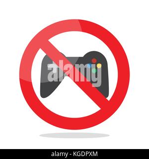 video game console ban joystick symbol vector Stock Vector Image & Art ...