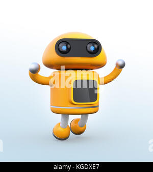 3D Rendering Dancing Robot on White Stock Photo - Alamy