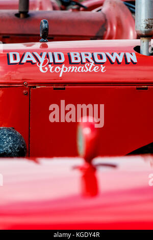 David Brown Cropmaster red tractor on display at the Devon County Show ...