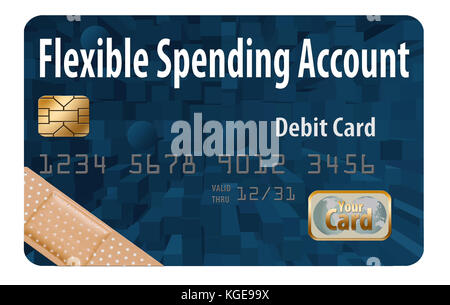 FSA debit card isolated on white. Flexible spending account card Stock ...
