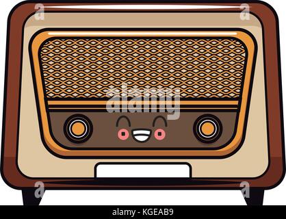 Vintage radio stereo kawaii cute cartoon Stock Vector Image & Art - Alamy