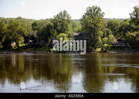 Houses Along the Delaware Embankment in New Jersey Viewed from ...