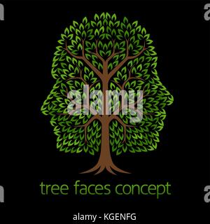 Optical Illusion Tree Faces Concept Stock Vector Image & Art - Alamy