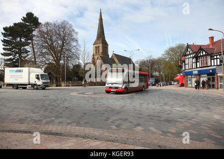 New shared space road layout in Kensington High Street London England ...