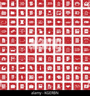 100 document icons set red Stock Vector Image & Art - Alamy