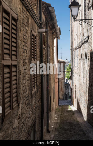 Ostra (Ancona, Marches, Italy): the historic town at morning. Landscape ...