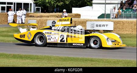 1978 Le Mans-winning Renault Alpine A442B racing car driving up the ...