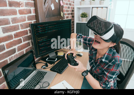 Computer Programmer Using Development Software On Laptop Stock Photo ...