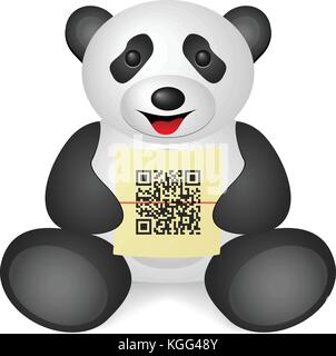 Teddy bear QR code on a white background. Vector illustration Stock ...