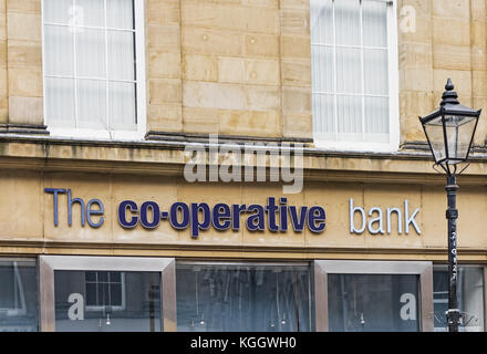 The Co-operative Bank sign above the window. Manchester, England, UK ...