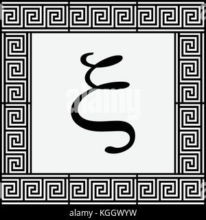 greek alphabet vector with uppercase and lowercase letters Stock Vector ...