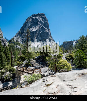 The bridge over Merced River with Half Dome in the background Yosemite ...