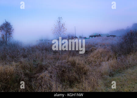 October predawn fog Stock Photo - Alamy