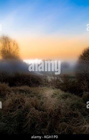 October predawn fog Stock Photo - Alamy