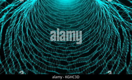 Abstract space geometry surfaces, tunnel grid. Giant gravitational lens ...