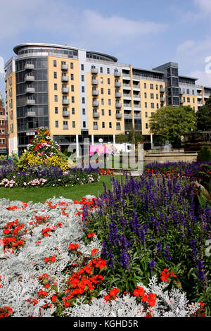 The BBC Radio Humberside building seen across Queen's Gardens Stock ...