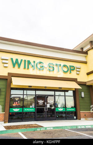 Wing Stop chicken restaurant logo Stock Photo - Alamy