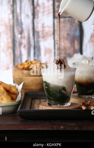 Es Daluman, Balinese Drink of Green Grass Jelly with Coconut Milk and ...
