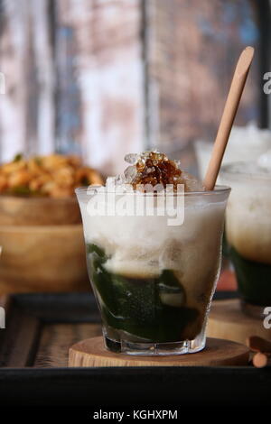 Es Daluman, Balinese Drink of Green Grass Jelly with Coconut Milk and ...