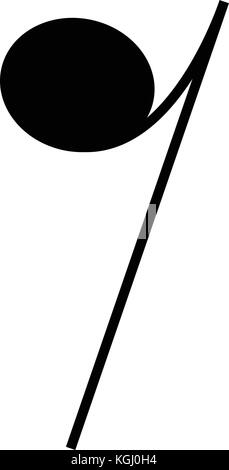 Eighth rest note symbol isolated on white background Stock Vector Image ...