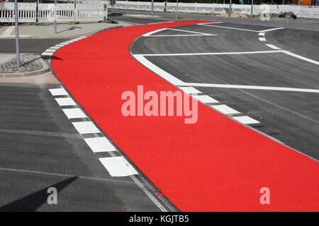 red colored cycle track Stock Photo - Alamy