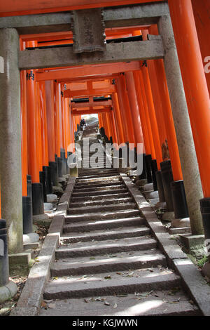 Stairs at Fushimi Inari Shrine gates. Kyoto, Japan Stock Photo - Alamy