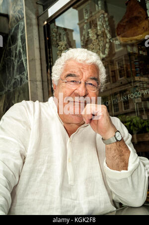 Celebrity Chef and Restauranteur Antonio Carluccio Sits Outside His ...