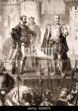 Giovanni Carafa beheaded at the Tor di Nona prison along with two ...