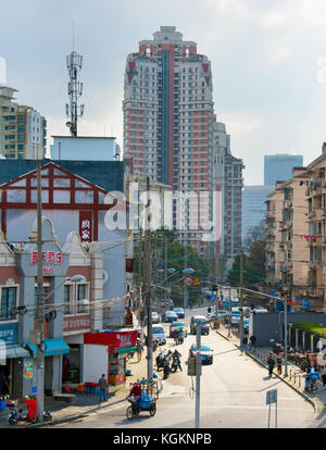 A typical neighborhood scene in Shanghai China showing its poverty ...
