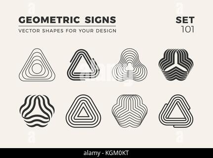 Rounded triangle contour, outline shape. Soft, smooth design element – Stock vector illustration ...