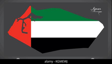 UAE map. Country poster with regions. Shape of UAE with country name ...