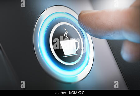 Finger press pause break on keyboard Stock Photo - Alamy