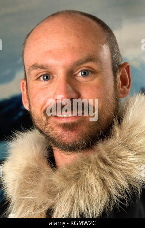 Polar explorer reenactors, Bob Leedham (beard) and Mick Parker, who ...