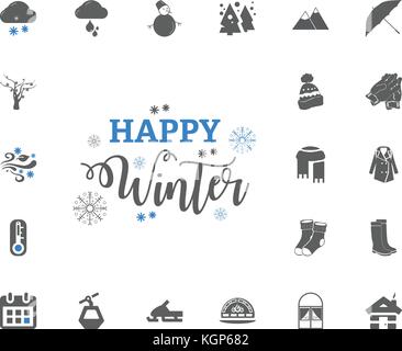 Beautiful Winter vector icon set Stock Vector Image & Art - Alamy