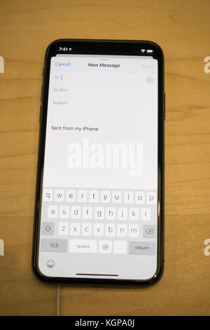 New email / compose screen displayed on a new iPhone X Stock Photo - Alamy