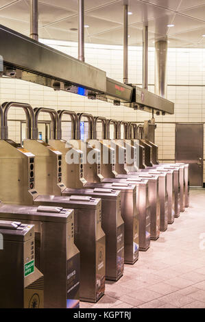 New York City subway turnstile entrance gate Stock Photo - Alamy