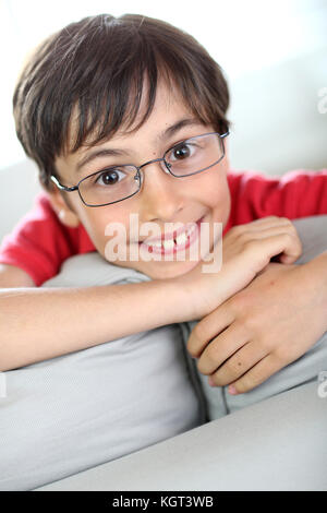 Cute little boy wearing eyeglasses Stock Photo - Alamy