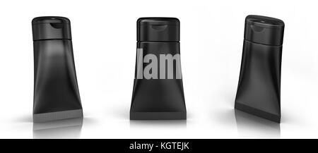 3D render facial cleanser mockup, face wash container tube template in ...