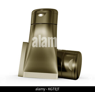 3D render facial cleanser mockup, face wash container tube template in ...