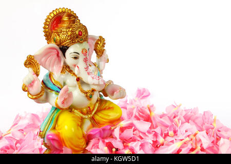 Hindu God Ganesha with oleander flowers Stock Photo - Alamy