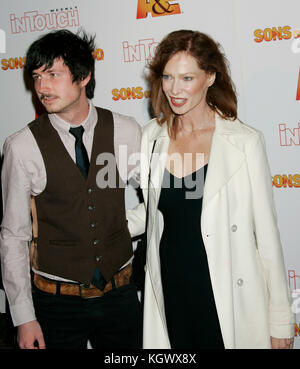 Adam Moonves, and his mother, Nancy Moonves (R) arrive at the cable ...