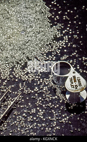 Diamond checking magnifier studio shot Mumbai Maharashtra India Stock ...