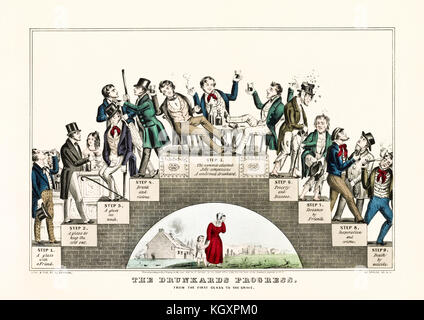 The drunkard's progress Stock Photo - Alamy