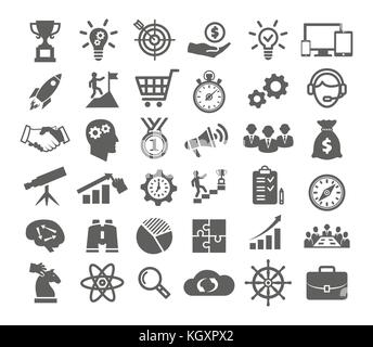 Start up promotion icons illustration. Time management, idea generation ...