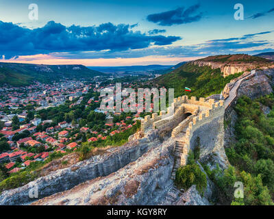 Aerial top view of Ovech Fortress in Provadia, Bulgaria, Varna province ...