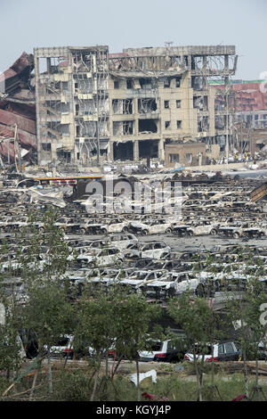 Tianjin, China. 17th Aug, 2015. Tianjin Explosion aftermath.Apartment ...